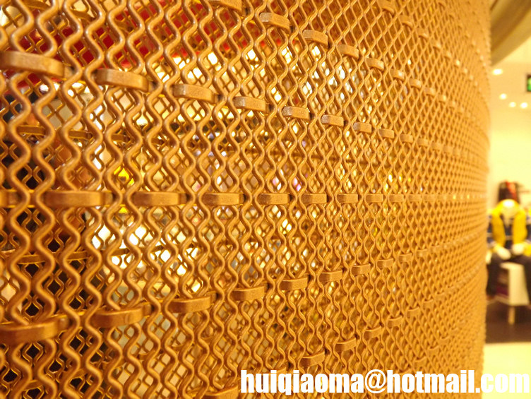 'Flexi' Woven Decorative Mesh for Column,Brass Wire Crimped Woven ...