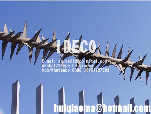 Hot-dipped Galvanized Single Rota Spike Security Toppings, Fence Razor ...