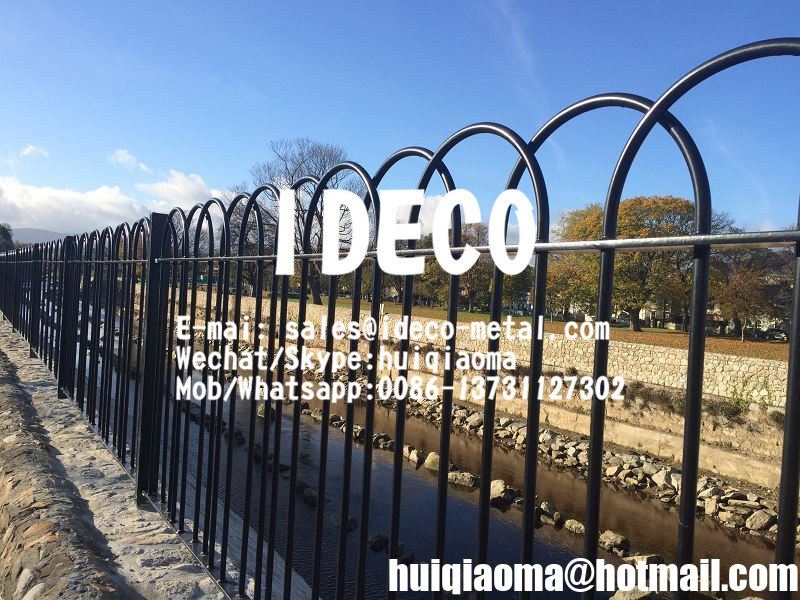 Interlaced Bow Top Railings, Anti-Neck Trap Hoop Top Fences, Coloured ...