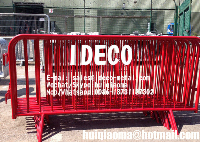Metal Crowd Control Barricade Fixed Leg Foot Barrier, Galvanized Steel ...