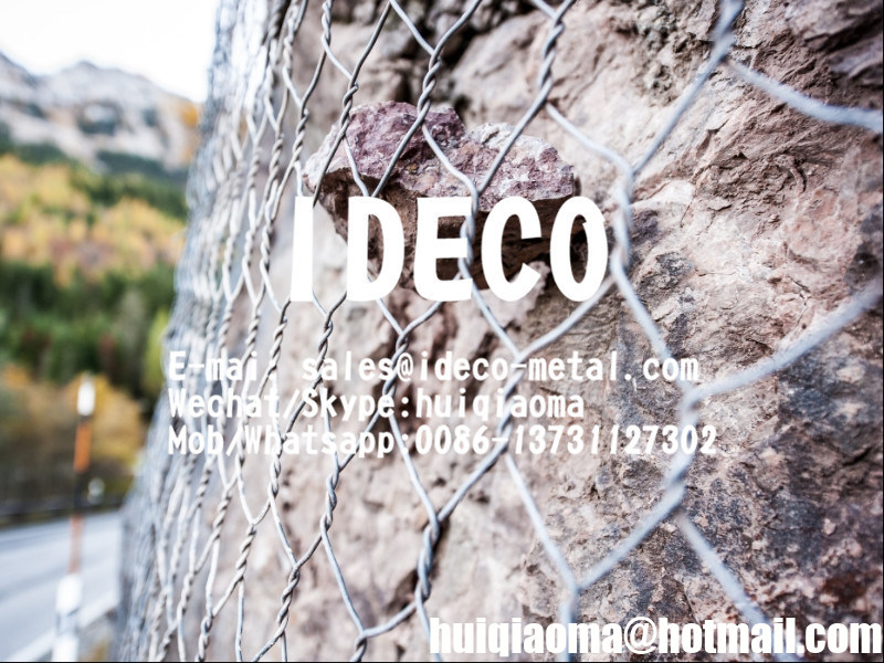 Double Twisted Woven Hexagonal Mesh Rockfall Netting, Wire Mesh Drapery ...
