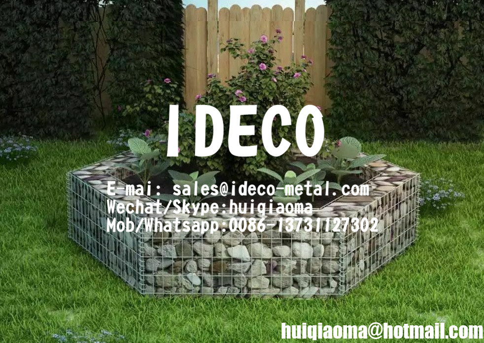Hexagonal Gabion Planter, Garden Gabion Stone Basket Raised Vegetable ...