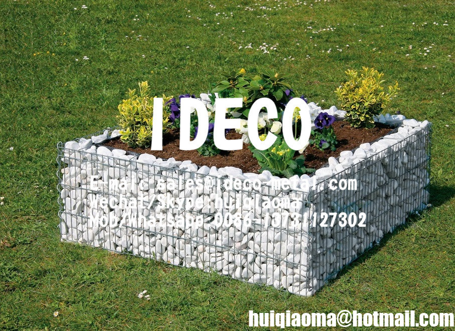 Rectangular Welded Gabion Planters, Metal Wire Net Gabion Raised Garden ...