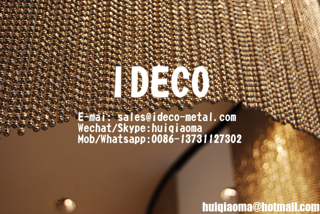 Ball Chain Beaded Curtains, Steel Ballchain Shimmer Screen, Metal Bead ...