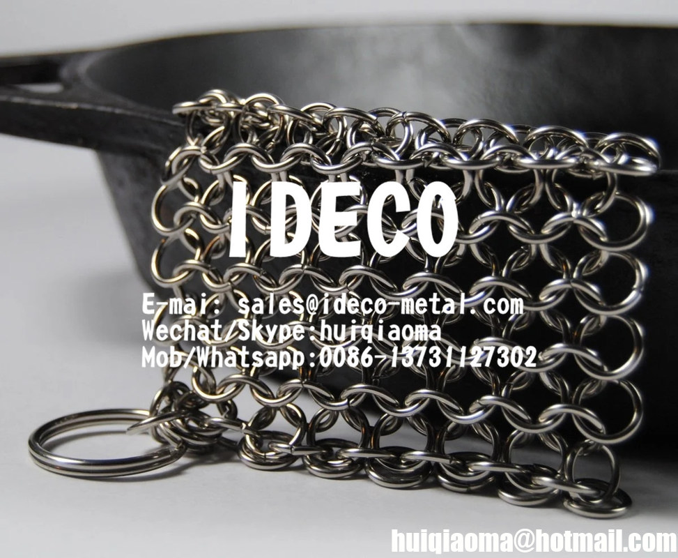 Chainmail Scrubbers, Chain Mail Small Ring Cast Iron Cleaner, Dutch ...