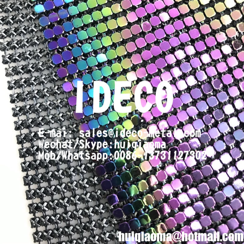 Decorative Metallic Sequin Cloth, Metal Mesh Fabric Shimmer Screen ...