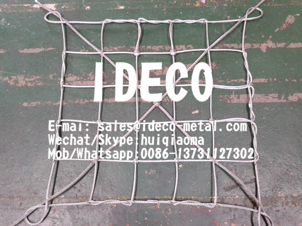 Lifting Galvanized Wire Rope Web Netting, Safety Steel Wire Rope Cargo ...