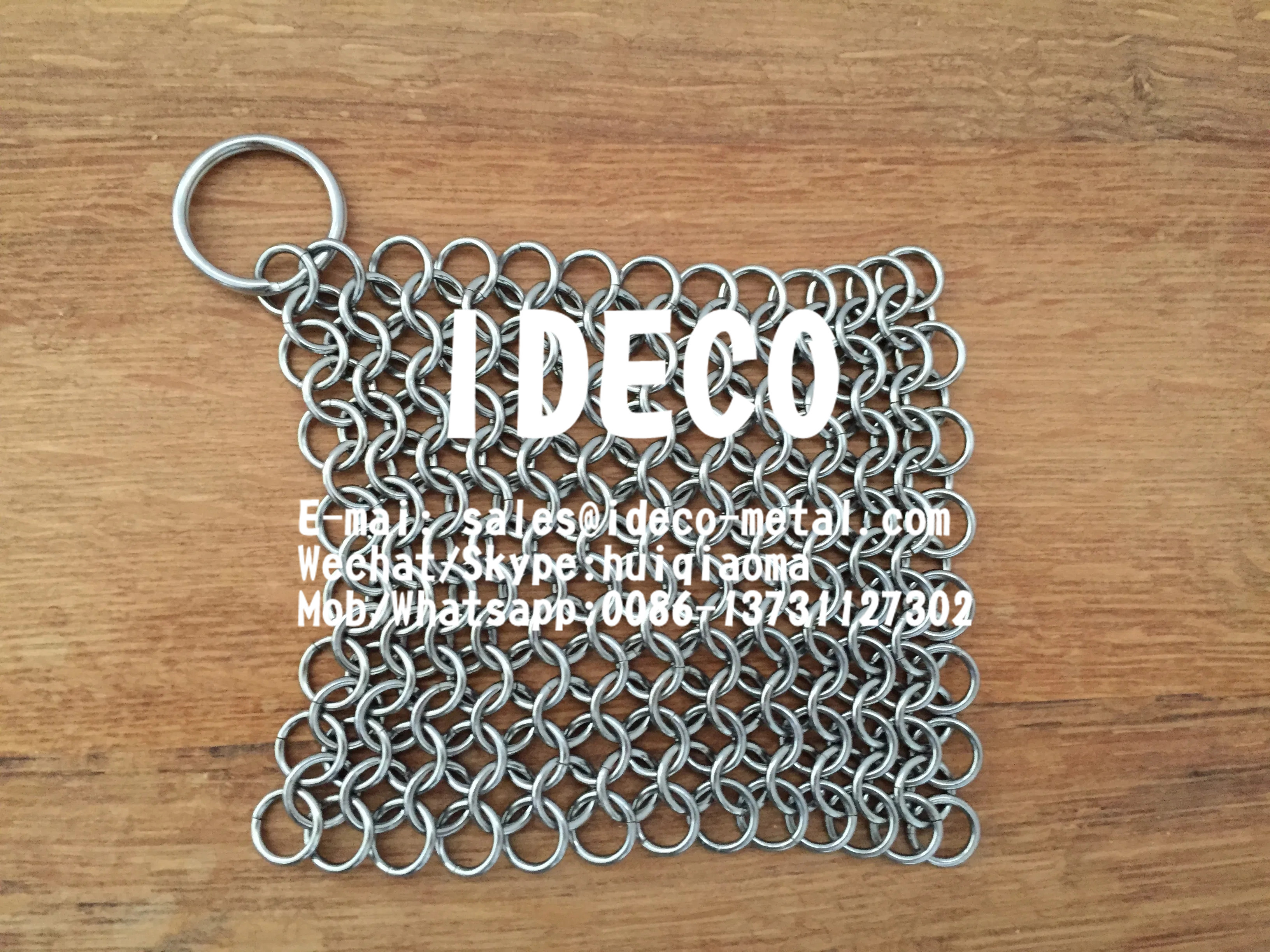 Stainless Steel Rings Chainmail Scrubber, Chain Mail Cast Iron Cleaner ...